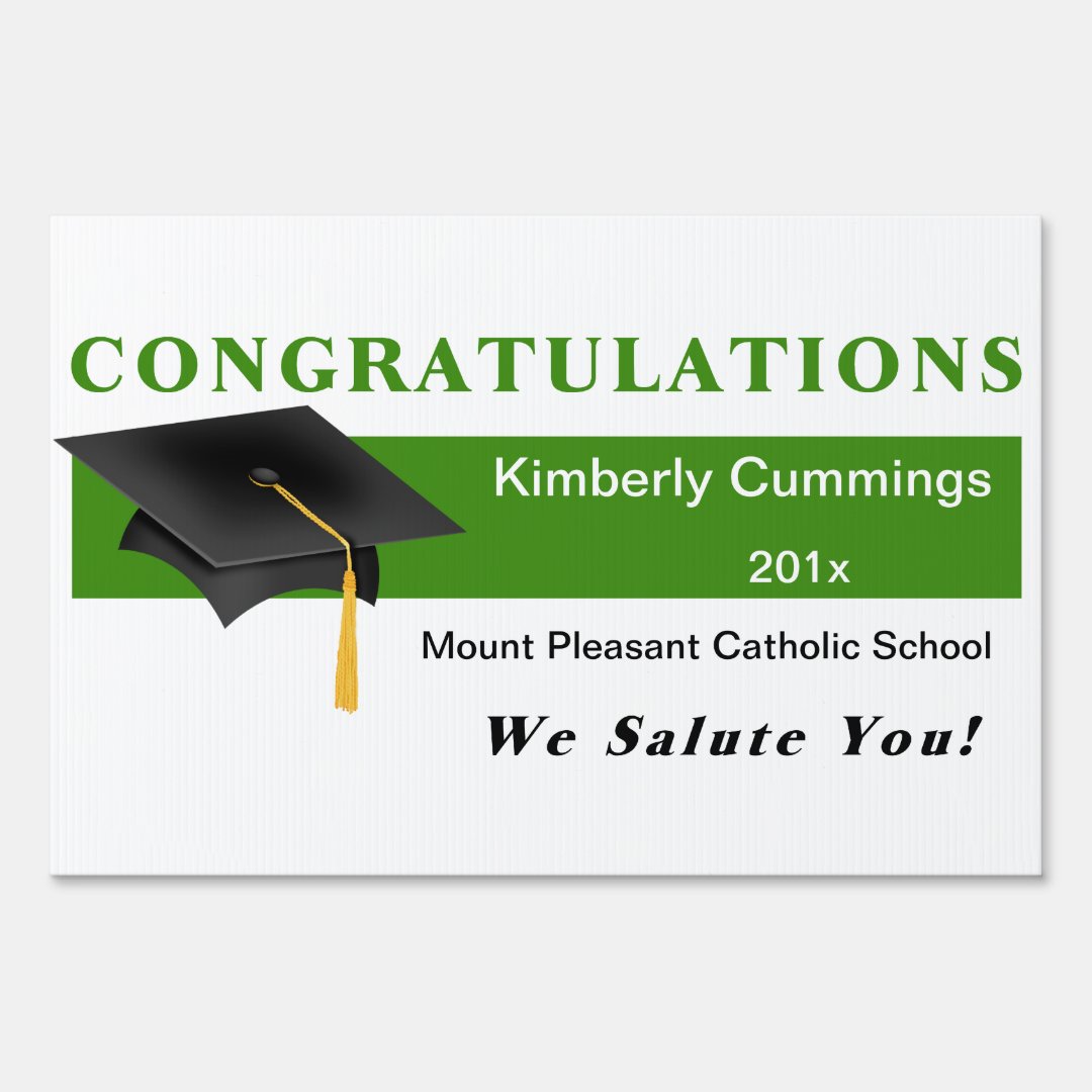 Green Congratulations Graduation Yard Sign | Zazzle