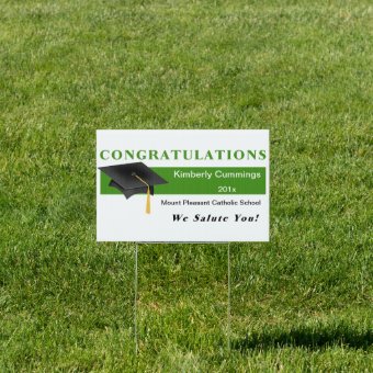 Green Congratulations Graduation Yard Sign | Zazzle