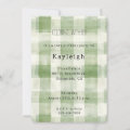 Green Cream Plaid Stripes Birthday Invitation | Zazzle