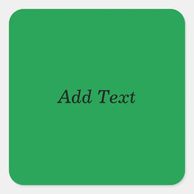 Green Create Your Own Add Text button Square Sticker | Zazzle