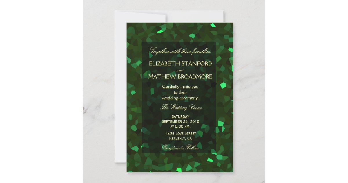 Green Crystal Glitter Invitation | Zazzle