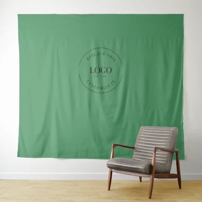 green Custom Logo backdrop Company branding | Zazzle
