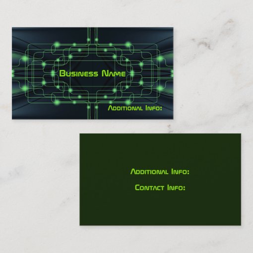 Green Cyber Circuits Business Card | Zazzle