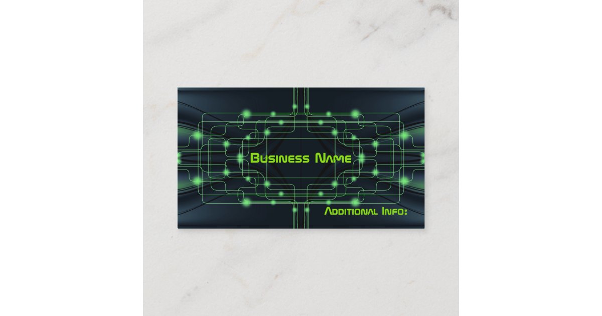 Green Cyber Circuits Business Card | Zazzle