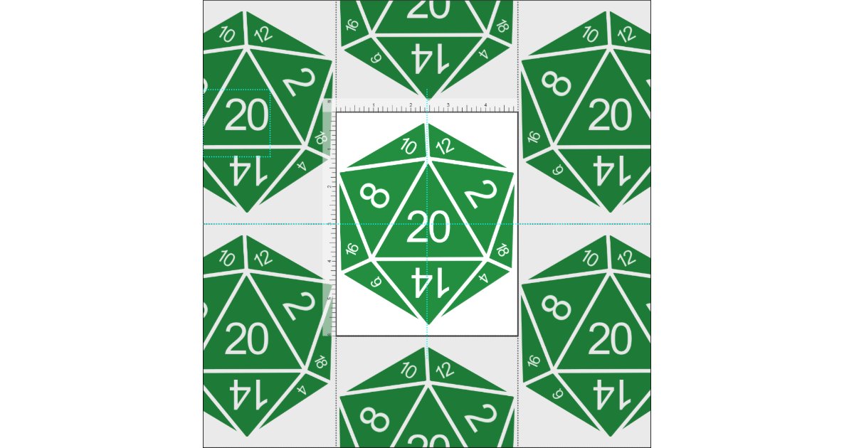 Green D20 Dice Fabric | Zazzle