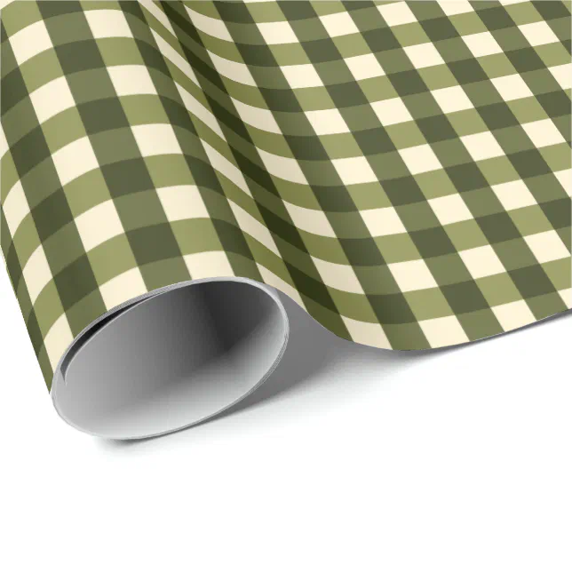 Green Dark Gingham Wrapping Paper | Zazzle