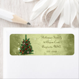 Green Decorated Christmas Tree Address Labels | Zazzle