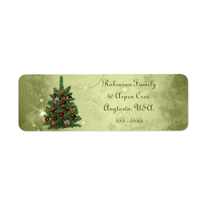 Green Decorated Christmas Tree Address Labels | Zazzle.com