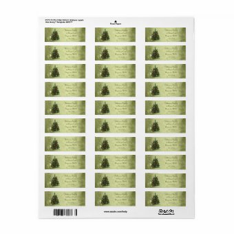 Green Decorated Christmas Tree Address Labels | Zazzle