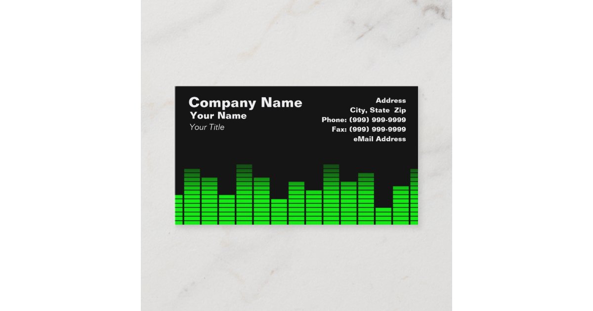 Green Digital Equalizer LEDs Business Card | Zazzle
