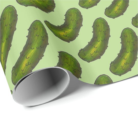 Green Dill Pickle Pickles Foodie Print Kosher Sour Wrapping Paper ...