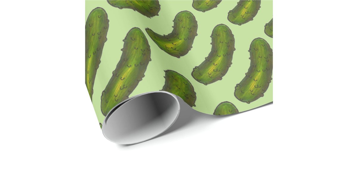 Green Dill Pickle Pickles Foodie Print Kosher Sour Wrapping Paper ...