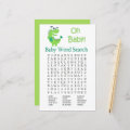Green Dinosaur Baby Shower Word Search Game | Zazzle