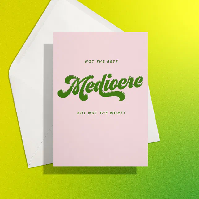 Green Disco Lettering Mediocre Congratulations Card | Zazzle