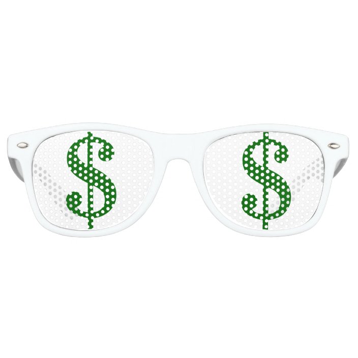 Green Dollar Signs in Your Eyes Retro Sunglasses | Zazzle.com