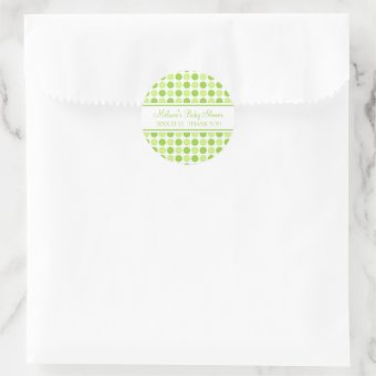 Green Dots Baby Shower Favor Stickers | Zazzle