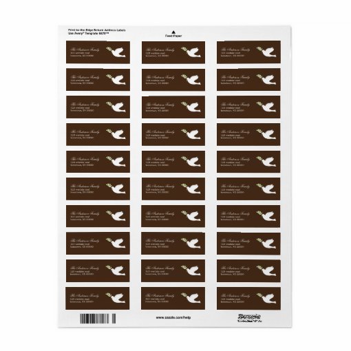 Green Dove Address Labels | Zazzle