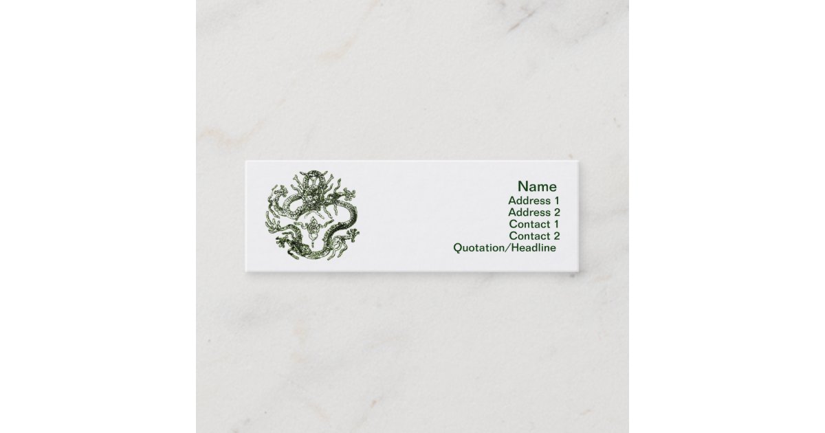 Green Dragon Business Card | Zazzle