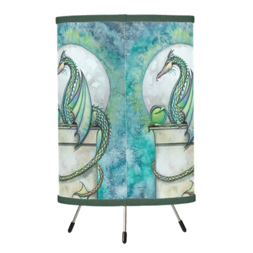 Green Dragon Fantasy Art Tripod Lamp | Zazzle