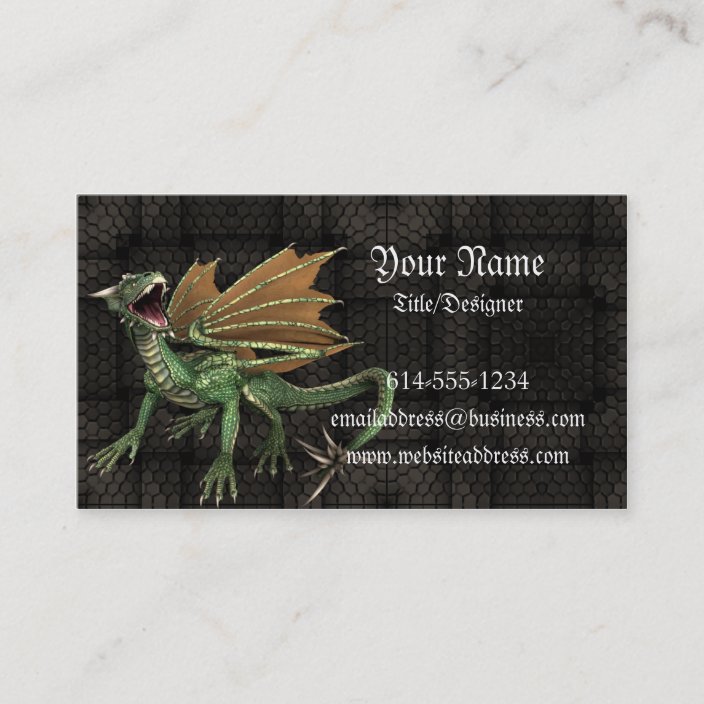 Green Dragon Fantasy Business Card | Zazzle