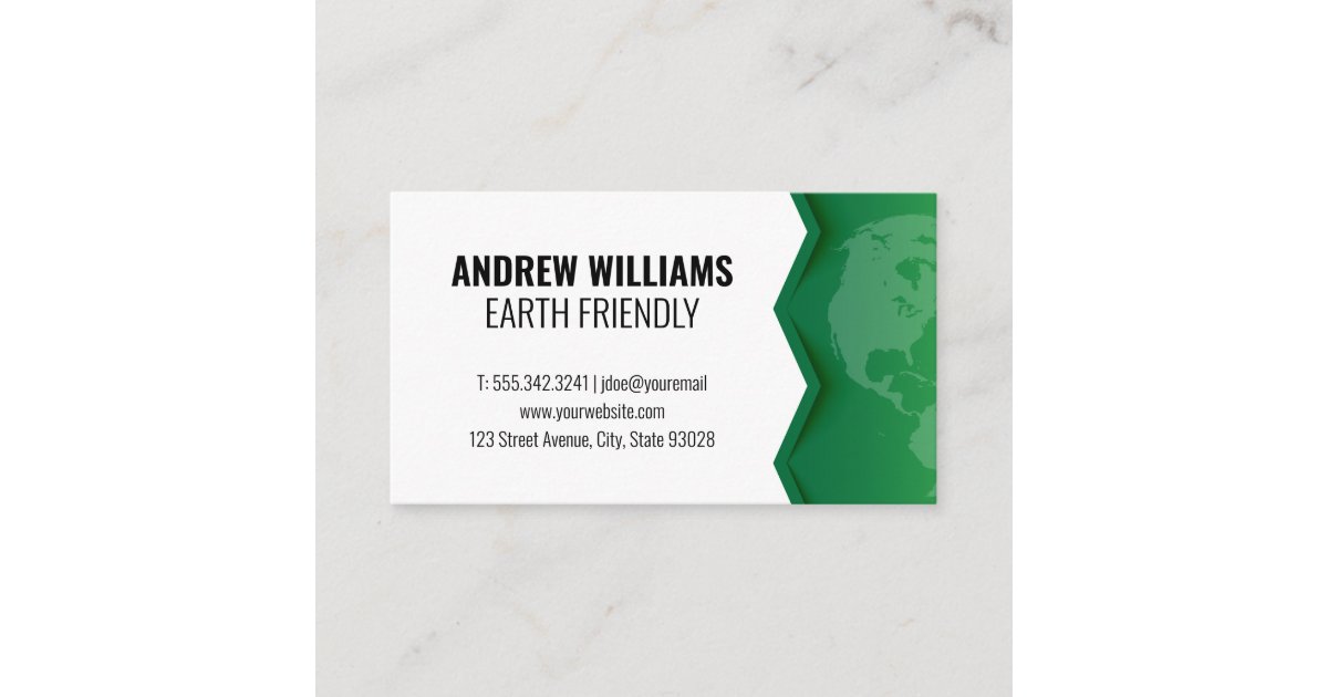 Green Earth Business Card | Zazzle