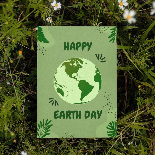 Green Earth Day Postcard | Zazzle