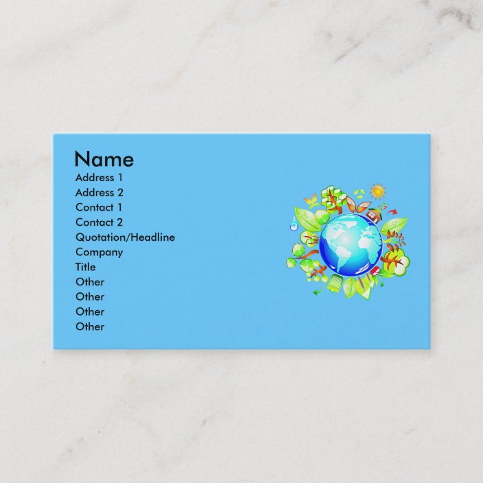 Green Earth Eco Friendly Business Card | Zazzle.com