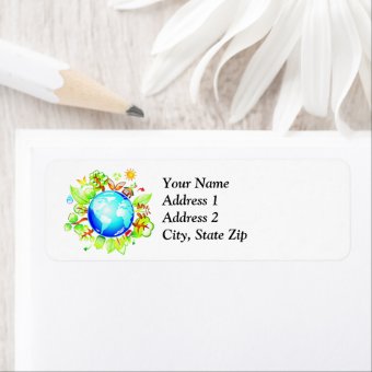 Green Earth Eco Friendly for Earth Day Label | Zazzle