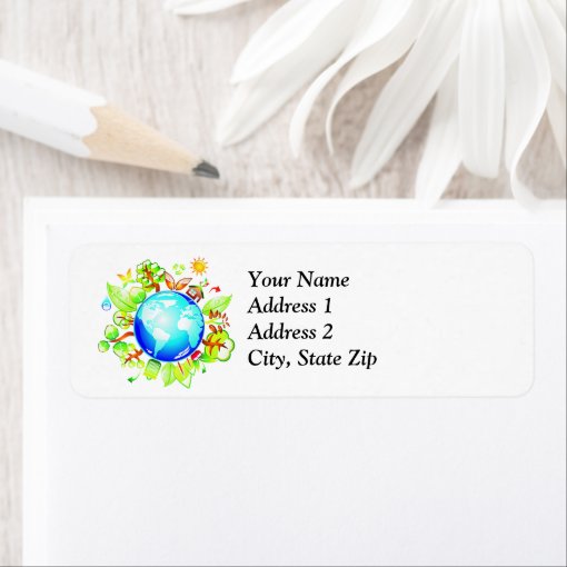 Green Earth Eco Friendly for Earth Day Label | Zazzle