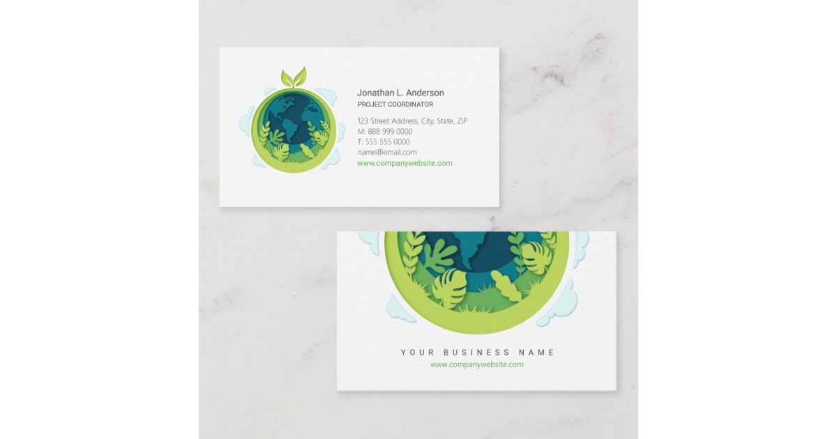 Green Earth Environmental Business Card | Zazzle