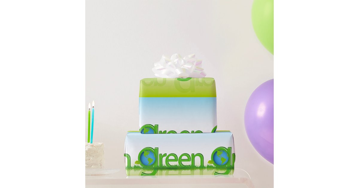 Green Earth World Wrapping Paper | Zazzle
