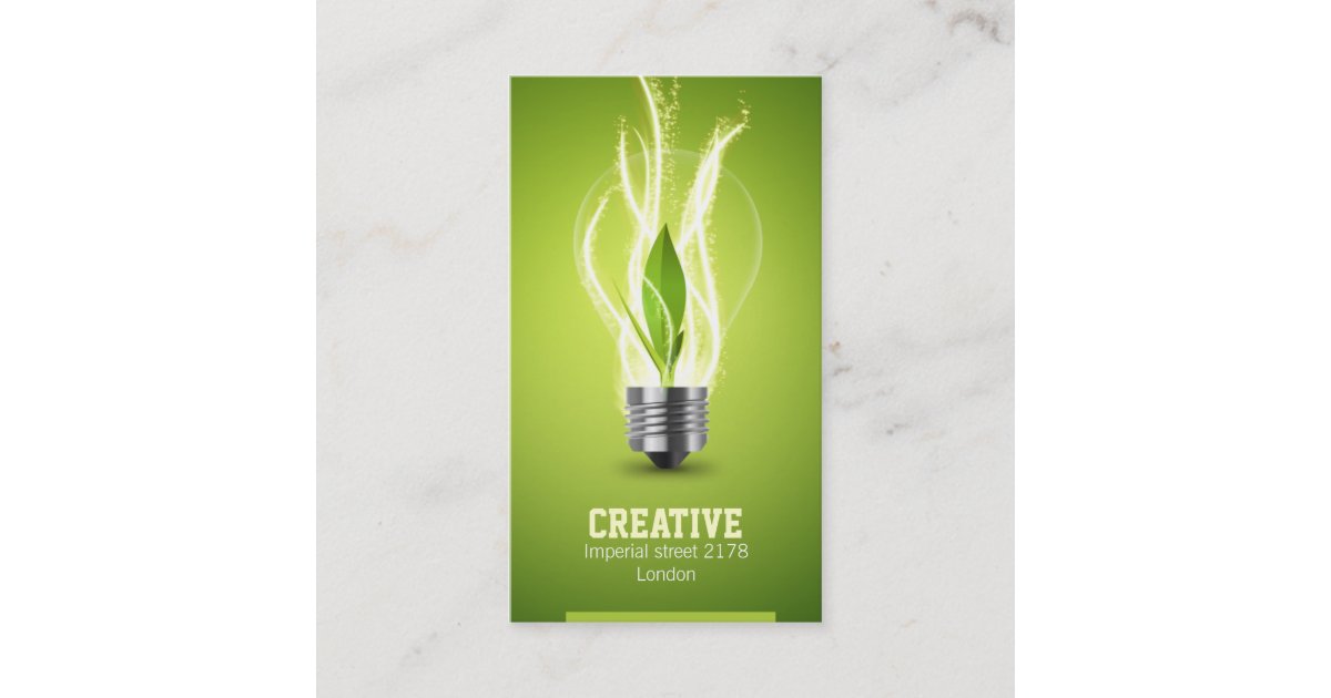 green eco energy business card | Zazzle