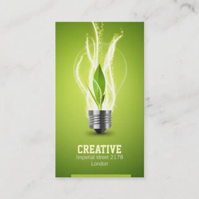 green eco energy business card | Zazzle