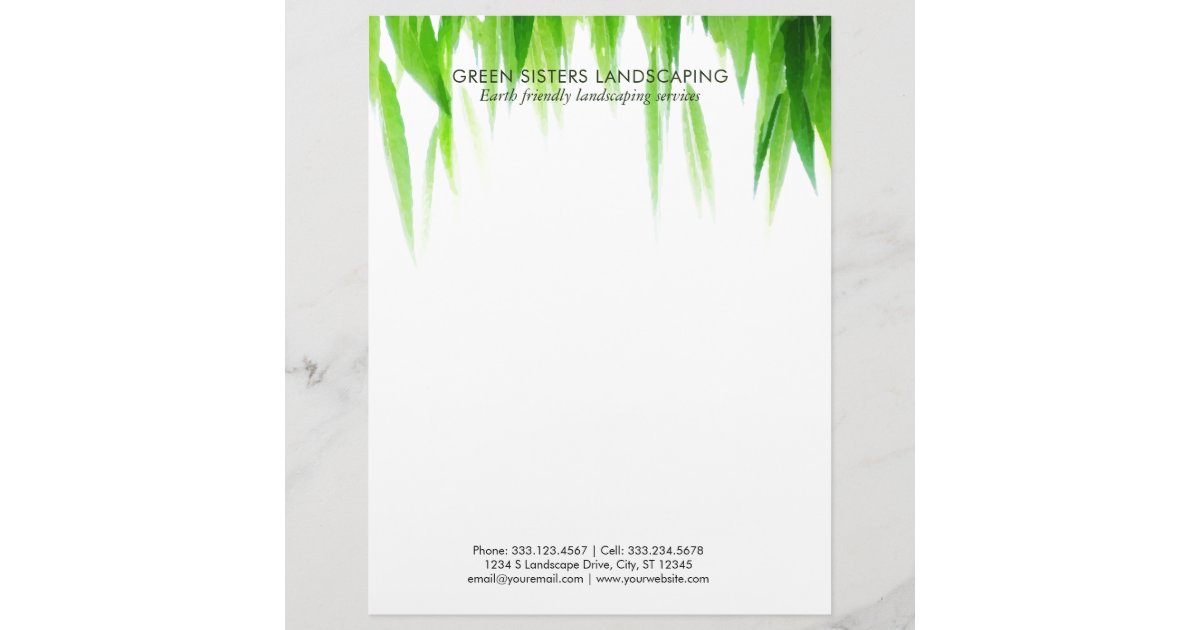 Green Eco Friendly Landscaping Business Letterhead | Zazzle
