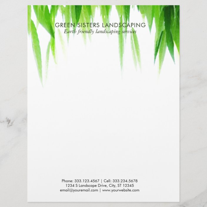 Green Eco Friendly Landscaping Business Letterhead | Zazzle.com