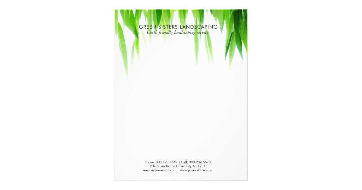 Green Eco Friendly Landscaping Business Letterhead | Zazzle.com
