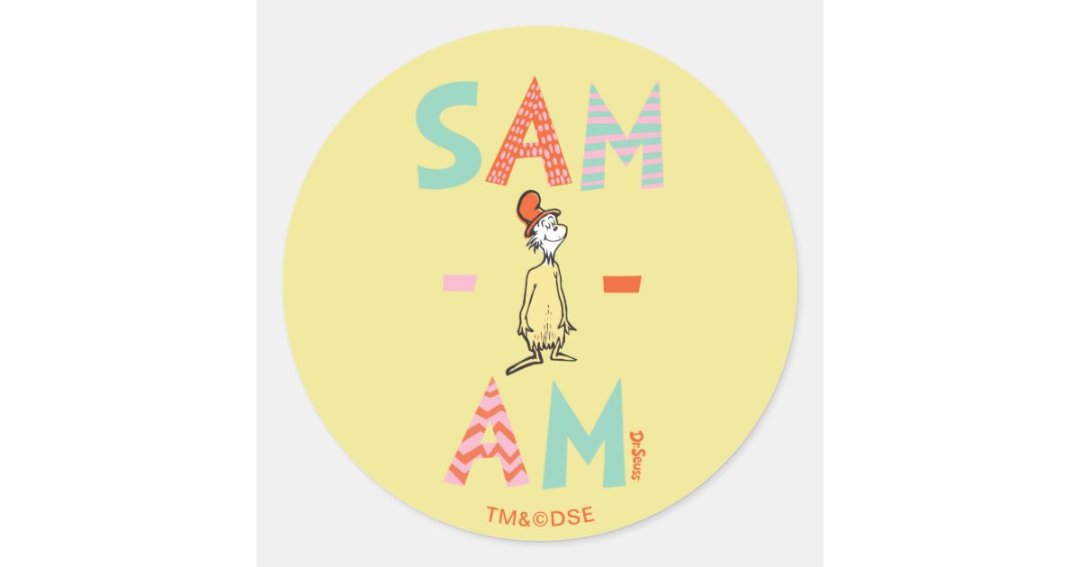 Green Eggs and Ham | Sam-I-Am Classic Round Sticker | Zazzle