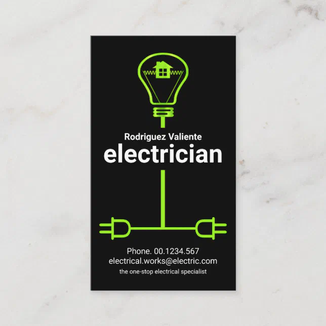 Green Electrical Wiring Home Electrician Service Business Card | Zazzle