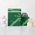 green electronic circuit board computer pattern wrapping paper | Zazzle