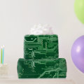 green electronic circuit board computer pattern wrapping paper | Zazzle