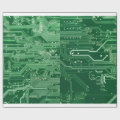 green electronic circuit board computer pattern wrapping paper | Zazzle