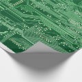 green electronic circuit board computer pattern wrapping paper | Zazzle
