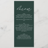 Green elegant modern botanical script wedding menu | Zazzle