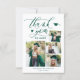 Green Elegant Script 4 Photo Collage Graduation Thank You Card | Zazzle