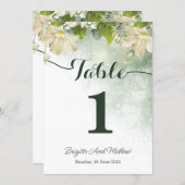 Green Elegant Wedding Table Number Card | Zazzle
