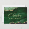 Green Emerald Calligraphy Celebration of Life Invitation | Zazzle