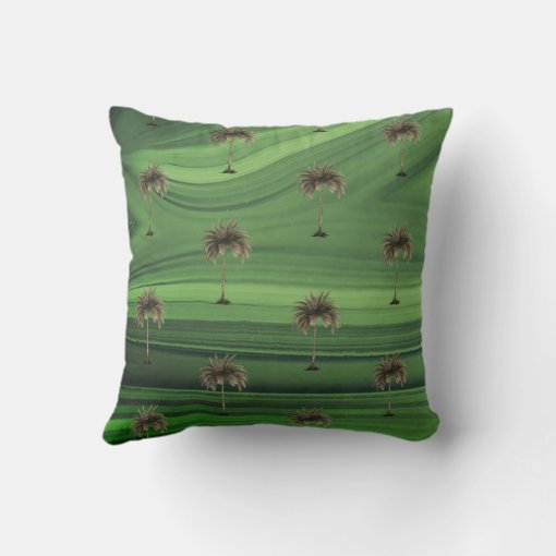 Green Emerald Elegant Tropical Palm Tree Throw Pillow | Zazzle
