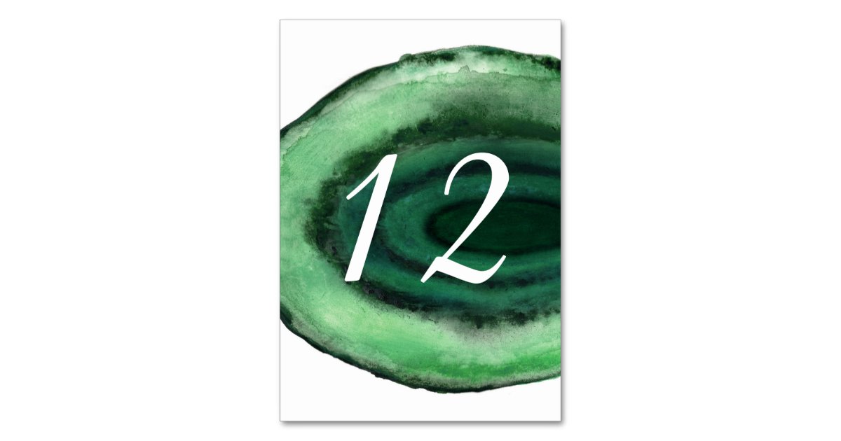 Green Emerald Table Number | Zazzle