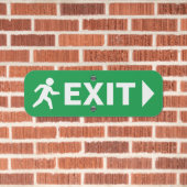 Green emergency exit sign with arrow and symbol | Zazzle