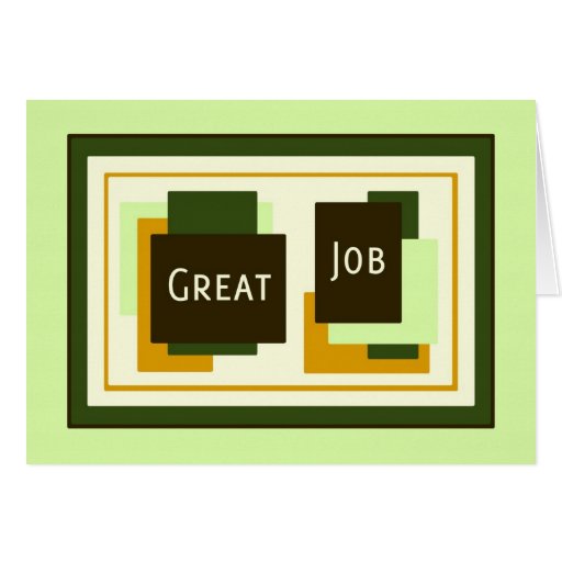 Green Employee Appreciation Great Job Card | Zazzle